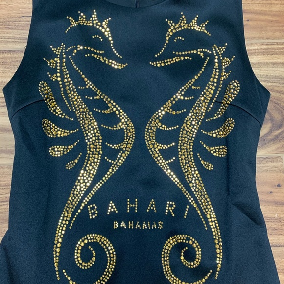 Bahari | Dresses | Bahari Gold Accent Form Fitting Seahorse Dress M ...